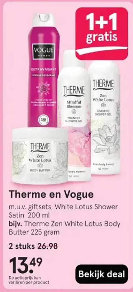 Therme En Vogue M.u.v. Giftsets, White Lotus Shower Satin 200 Ml Bijv ...