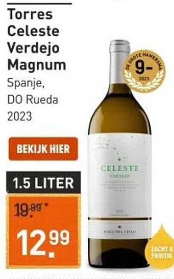 Torres Celeste Verdejo Magnum Aanbieding bij Gall & Gall - FolderFeest.nl