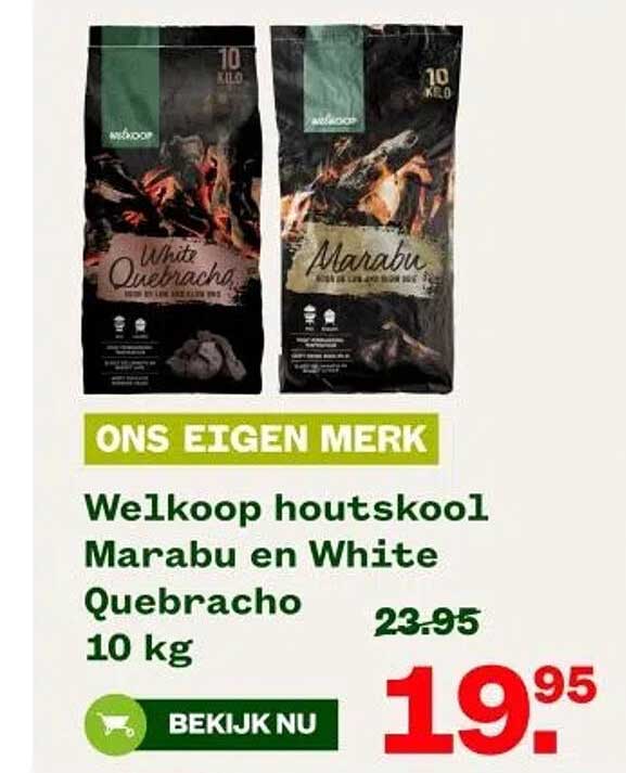 Welkoop Houtskool Marabu En White Quebracho 10 Kg Aanbieding bij ...