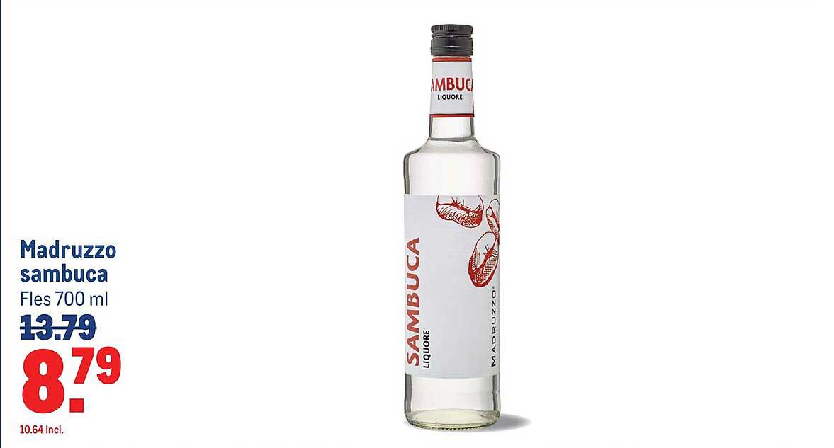 Madruzzo Sambuca Fles 700 Ml Aanbieding bij Makro - FolderFeest.nl