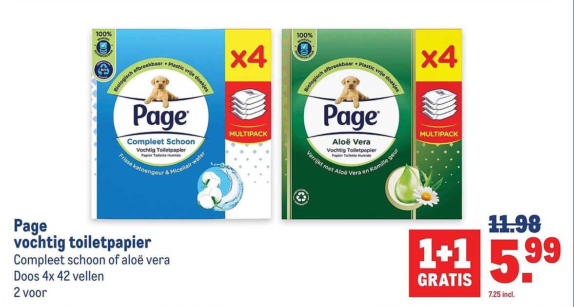 Page Vochtig Toiletpapier Compleet Schoon Of Aloë Vera Doos 4X 42 ...