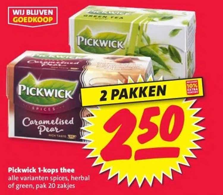 Pickwick 1-Kops Thee Aanbieding bij Nettorama - FolderFeest.nl
