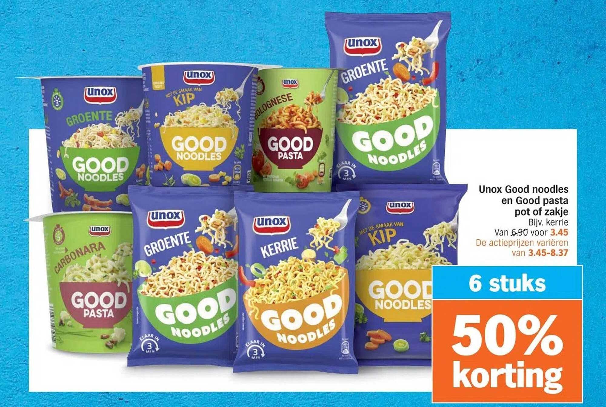 Unox Good Noodles En Good Pasta Pot Of Zakje Bijv. Kerrie Aanbieding ...