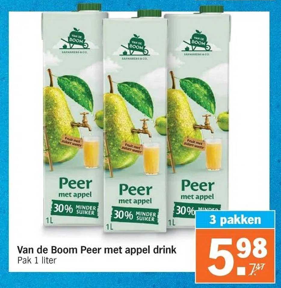 Van De Boom Peer Met Appel Drink Aanbieding bij Albert Heijn ...