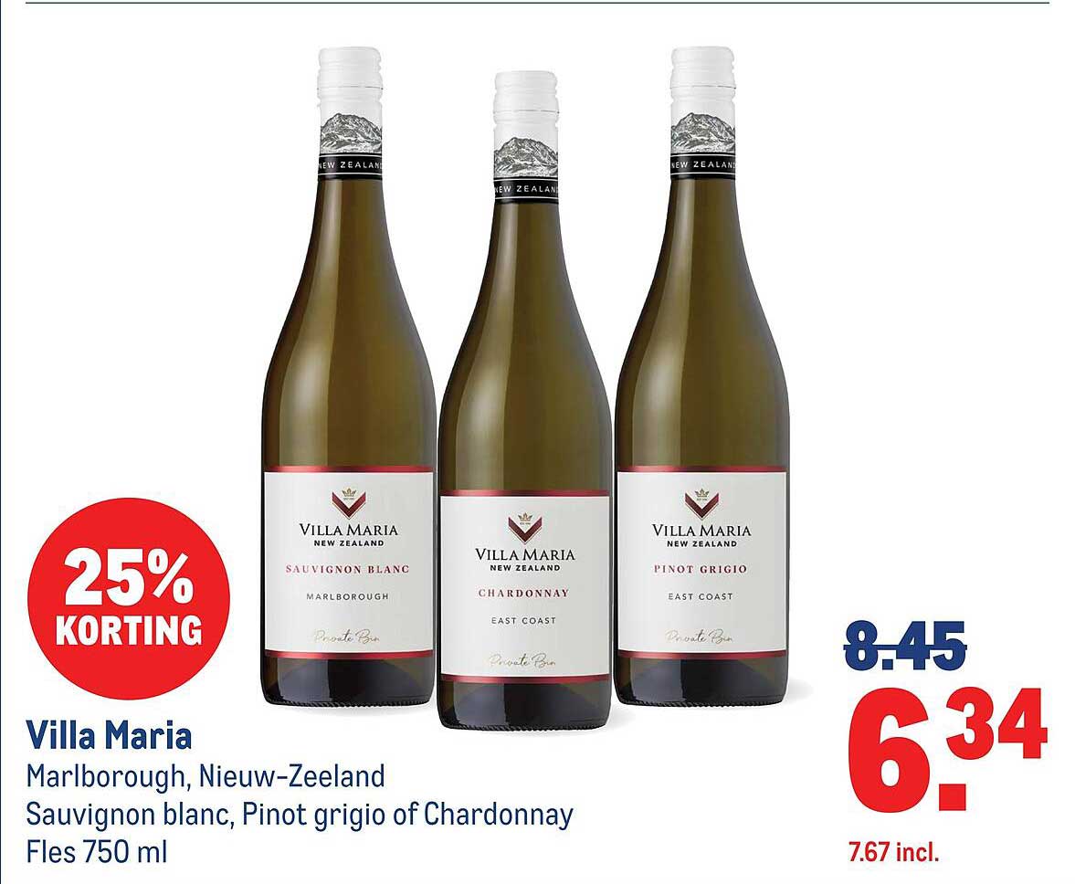 Villa Maria Marlborough, Nieuw-Zeeland Sauvignon Blanc, Pinot Grigio Of ...