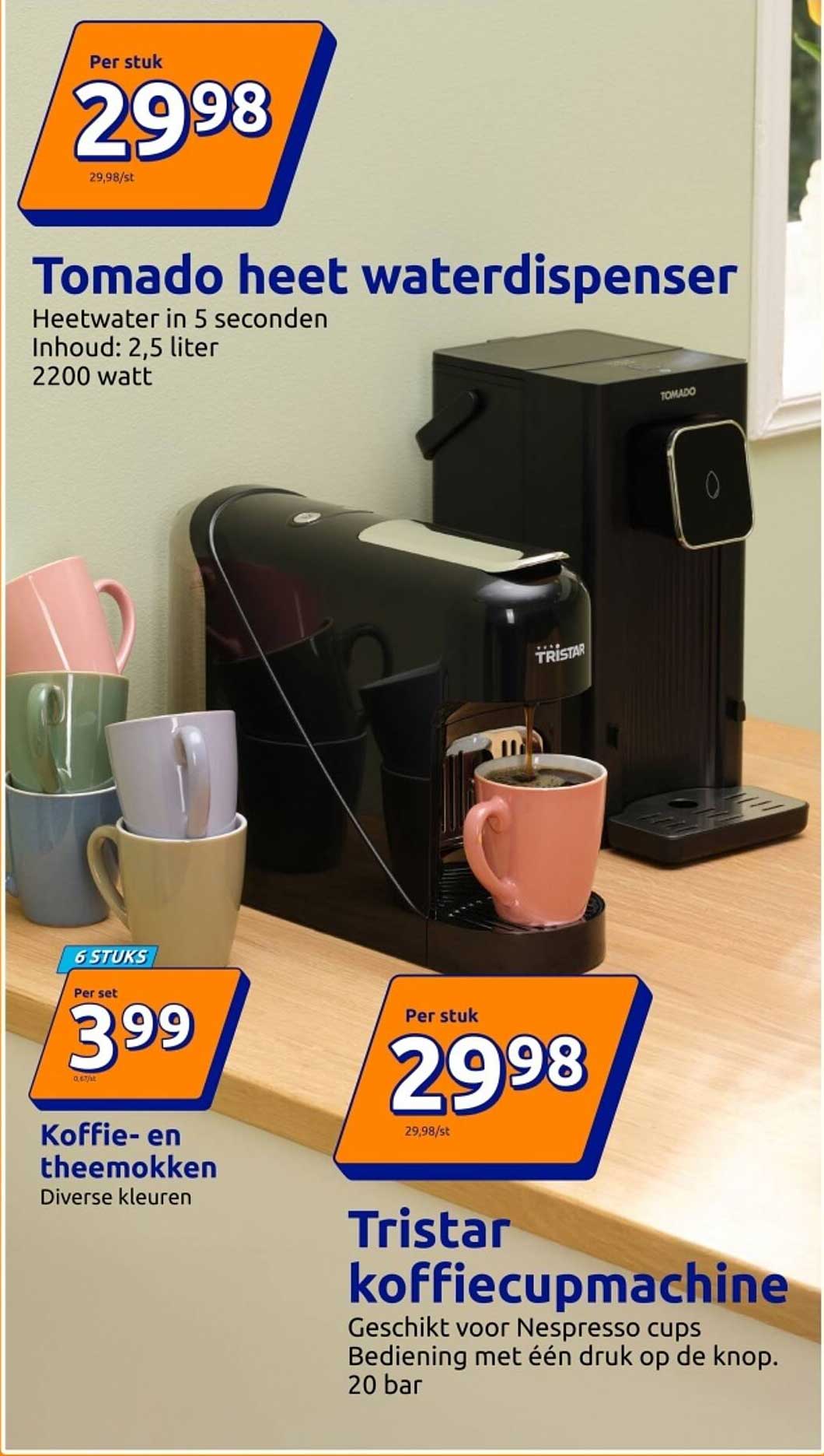 Tornado Heet Waterdispenser Aanbieding bij Action - FolderFeest.nl
