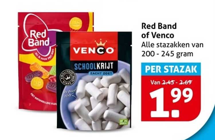 Red Band Of Venco Alle Stazakken Van 200 - 245 Gram Aanbieding bij ...