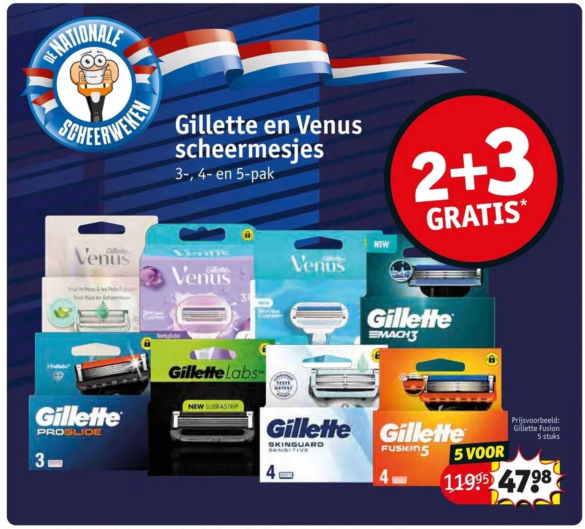 Gillette En Venus Scheermesjes: 2+3 Gratis Aanbieding bij Kruidvat ...