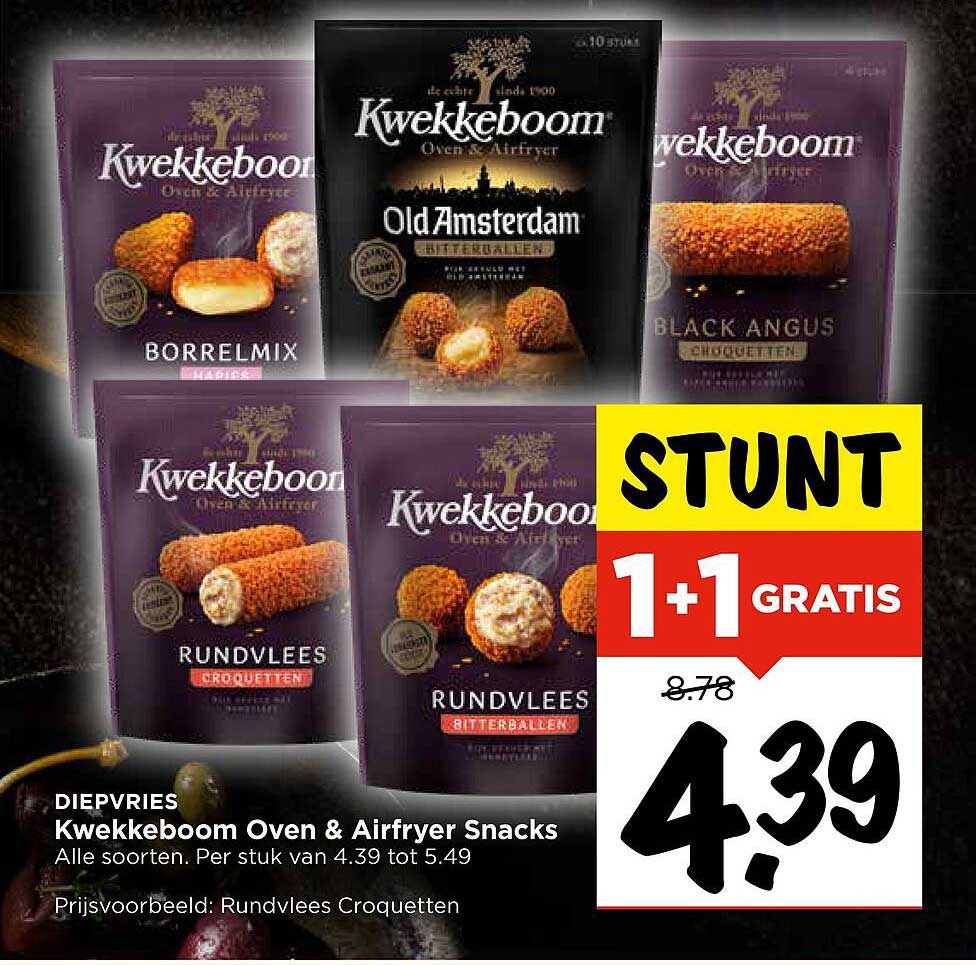 Kwekkeboom Oven & Airfryer Snacks Aanbieding bij Vomar - FolderFeest.nl