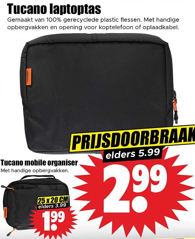 Tucano Laptoptas aanbieding bij Dirk