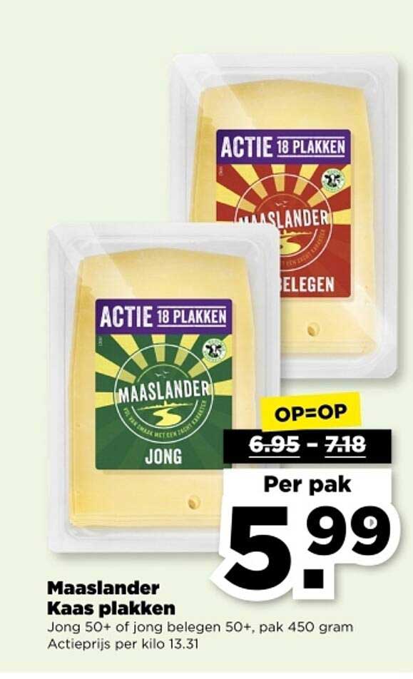 Maaslander Kaas Plakken Aanbieding bij PLUS - FolderFeest.nl