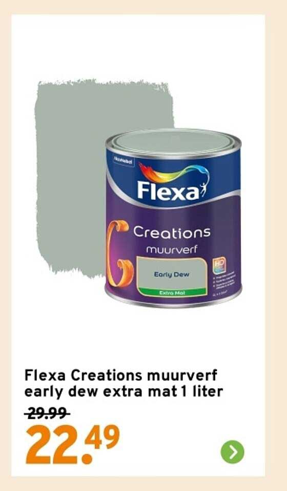 Flexa Creations Muurverf Early Dew Extra Mat 1 Liter aanbieding bij GAMMA
