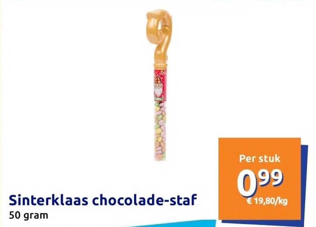 Sinterklaas Chocolade-Staf Aanbieding bij Action - FolderFeest.nl