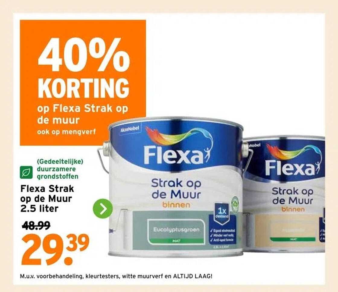 Flexa Strak Op De Muur 2.5 Liter Aanbieding bij GAMMA - FolderFeest.nl