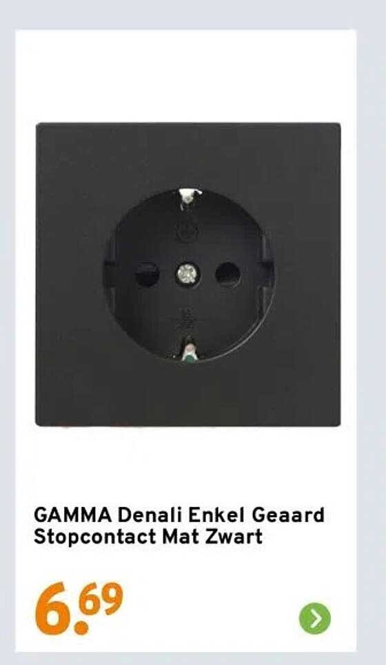 Gamma Denali Enkel Geaard Stopcontact Mat Zwart Aanbieding bij GAMMA ...