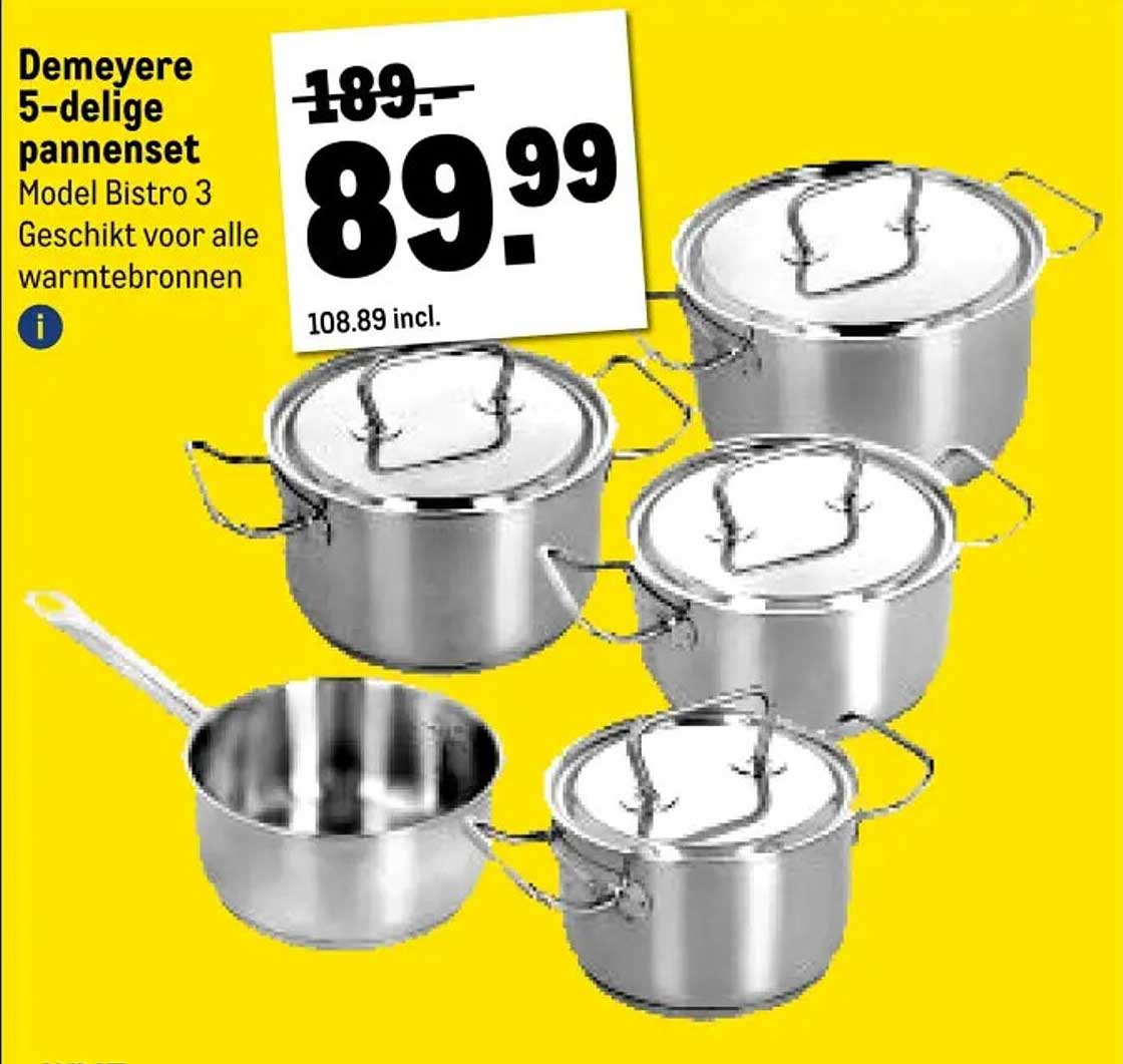Demeyere 5-Delige Pannenset Model Bistro 3 Geschikt Voor Alle ...