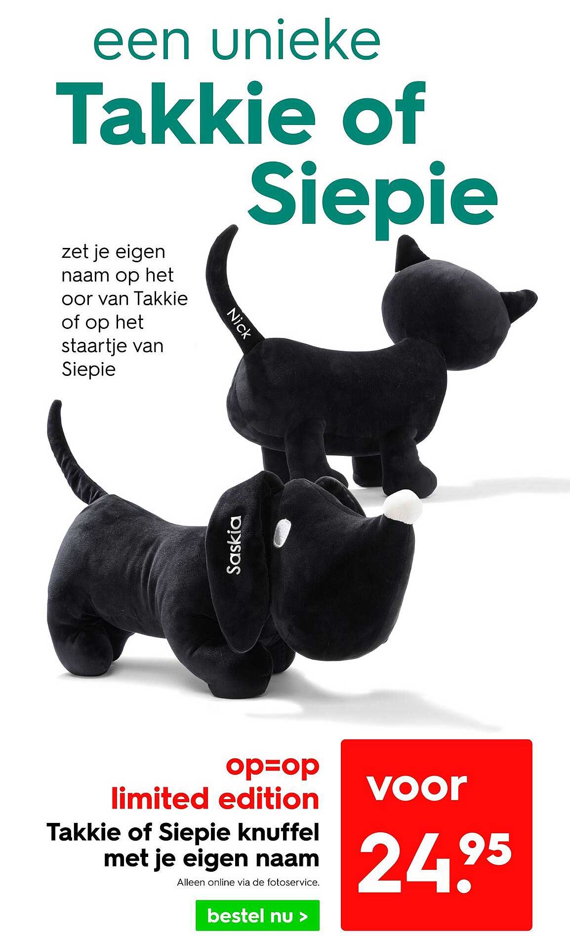 Takkie Of Siepie Knuffel Met Je Eigen Naam Aanbieding bij HEMA ...
