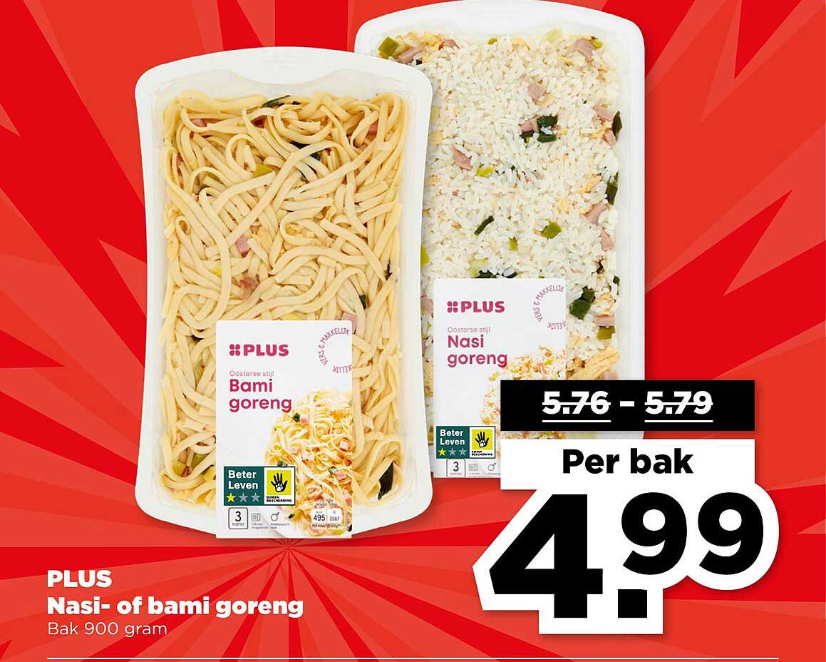 Plus Nasi- Of Bami Goreng Aanbieding bij PLUS - FolderFeest.nl