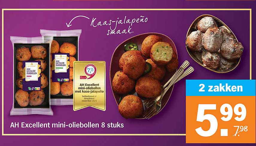 Ah Excellent Mini-Oliebollen 8 Stuks Aanbieding bij Albert Heijn ...