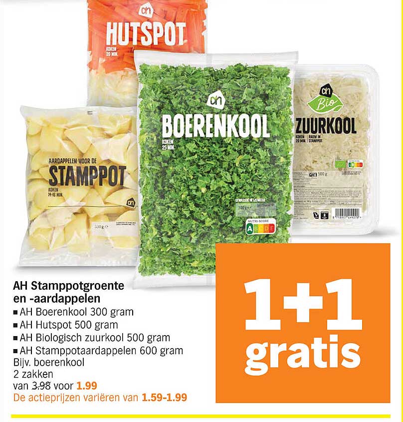 Ah Stamppotgroente En -Aardappelen Aanbieding bij Albert Heijn ...