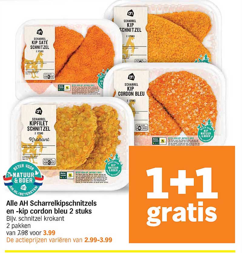 Alle Ah Scharrelkipschnitzels En -Kip Cordon Bleu 2 Stuks Aanbieding ...