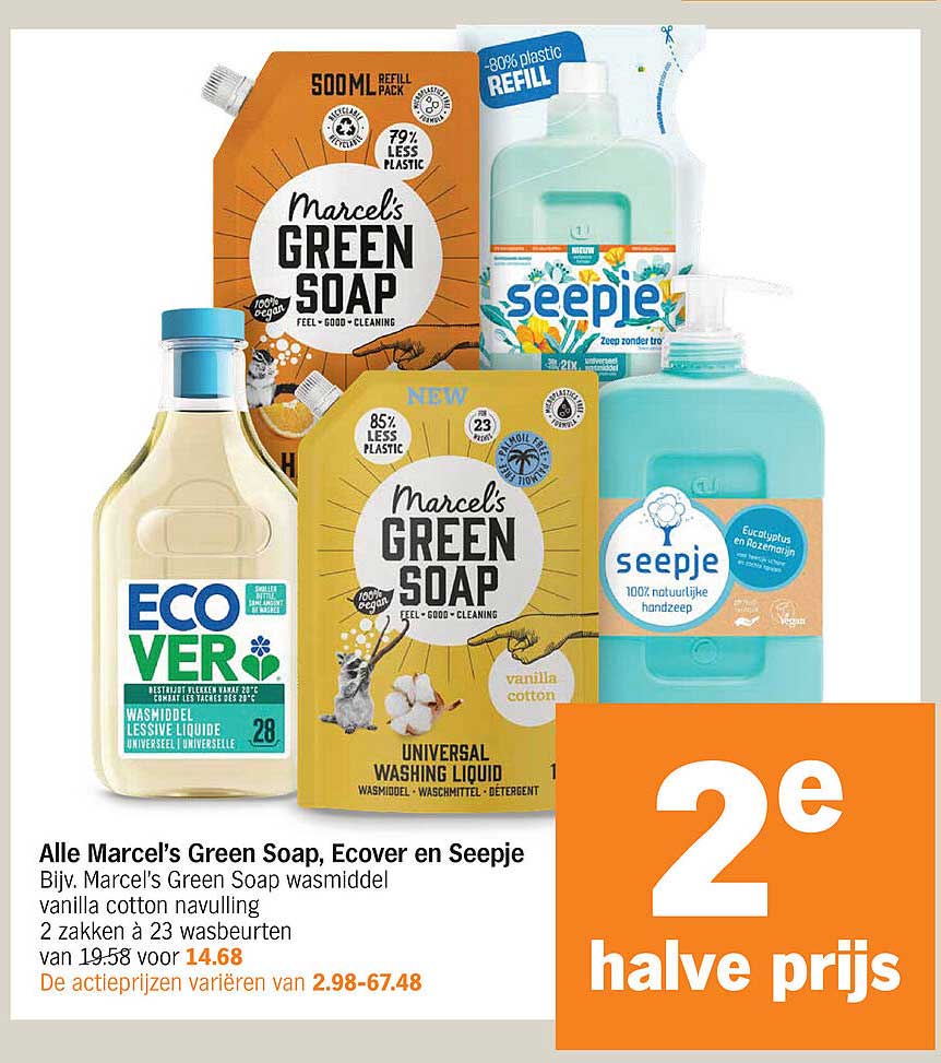 Alle Marcel’s Green Soap, Ecover En Seepje Aanbieding bij Albert Heijn ...