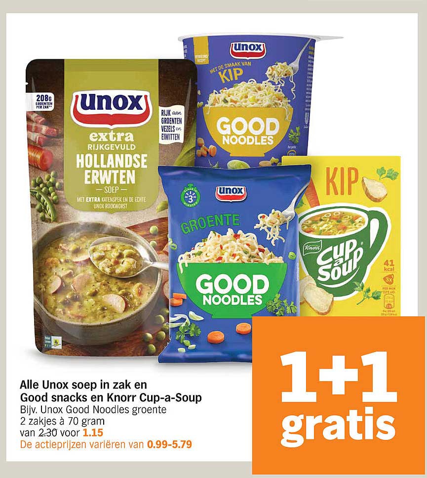 Alle Unox Soep In Zak En Good Snacks En Knorr Cup-A-Soup Aanbieding bij ...