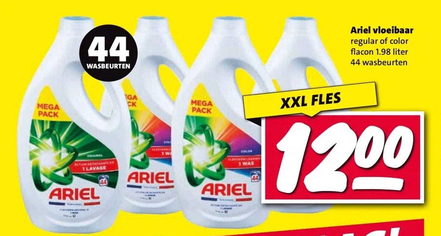 Ariel Vloeibaar Regular Of Color Flacon 1.98 Liter 44 Wasbeurten ...