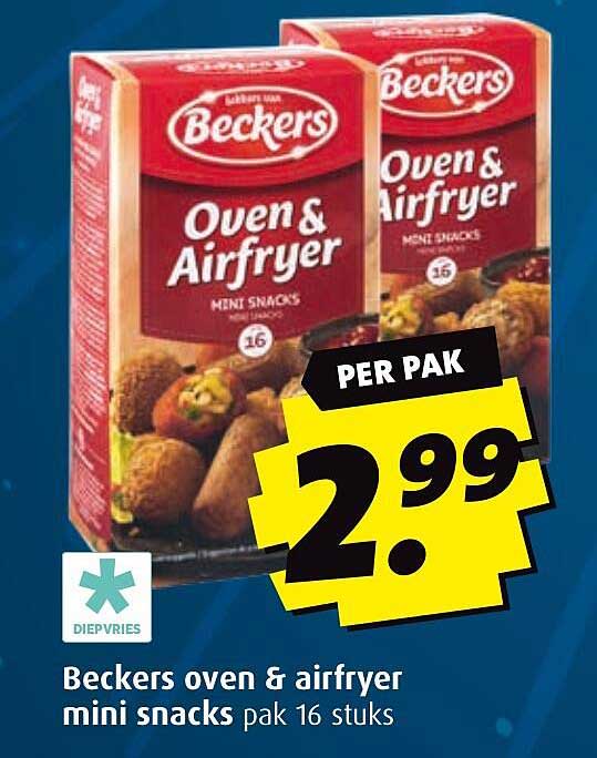 Beckers Oven & Airfryer Mini Snacks Pak 16 Stuks Aanbieding bij Boni ...