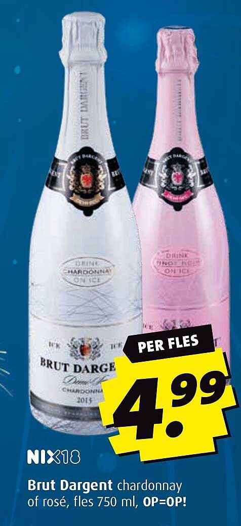 Brut Dargent Chardonnay Of Rosé, Fles 750 Ml, Op=Op! Aanbieding bij ...