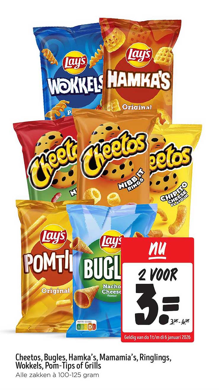 Cheetos, Bugles, Hamka's, Mamamia's, Ringlings, Wokkels, Pom-Tips Of ...