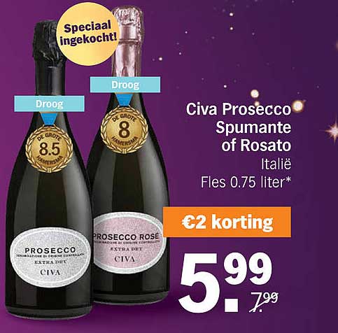 Civa Prosecco Spumante Of Rosato Aanbieding bij Albert Heijn ...