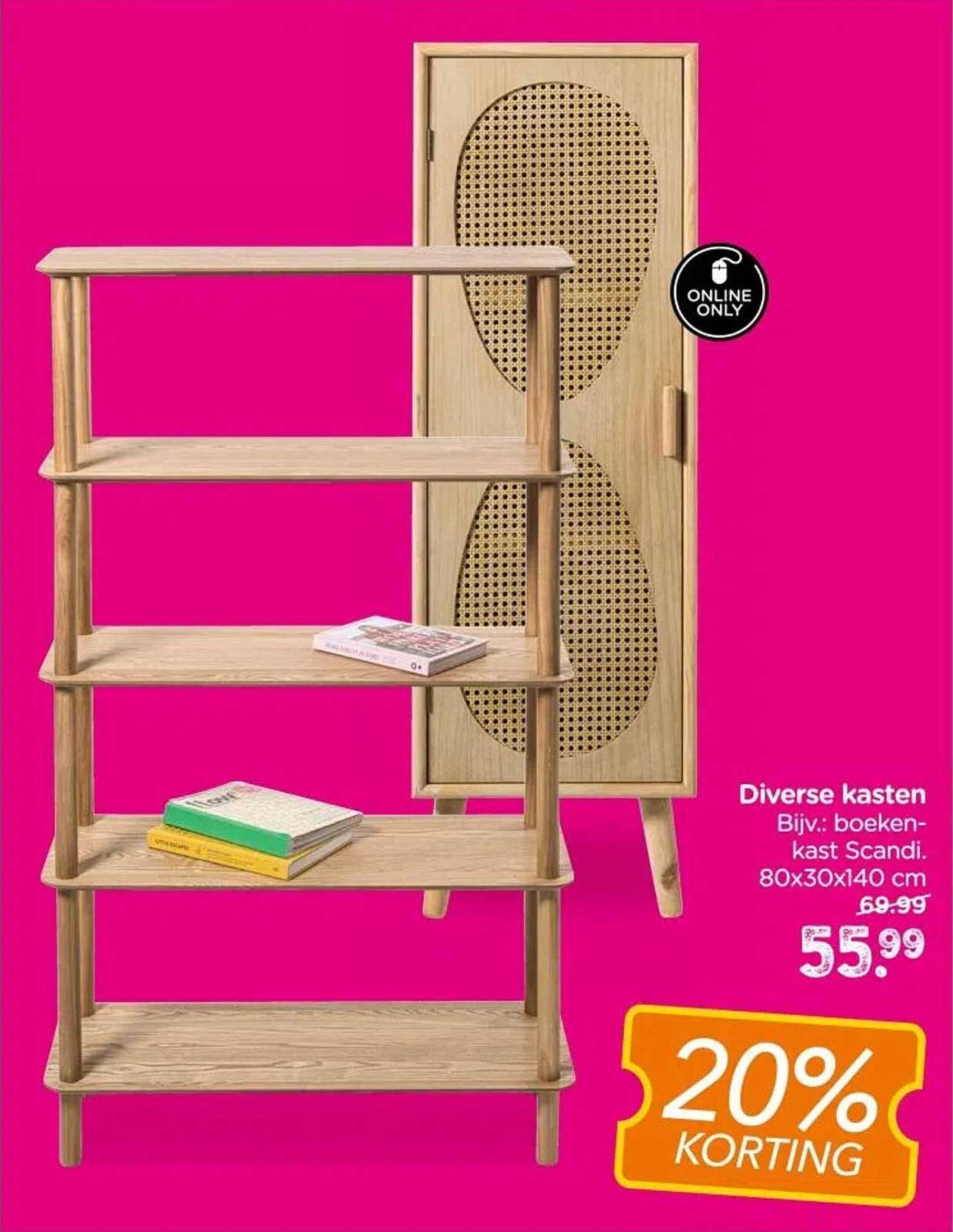 Diverse Kasten Bijv.: Boeken-Kast Scandi. 80X30X140 Cm Aanbieding bij ...