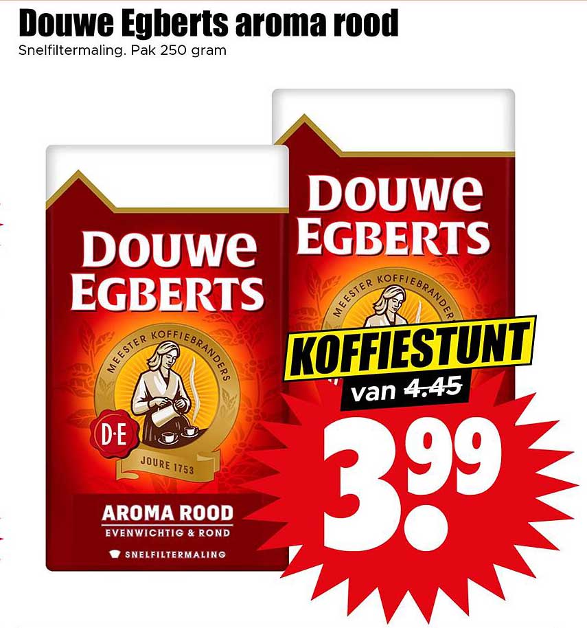 Douwe Egberts Aroma Rood Aanbieding bij Dirk - FolderFeest.nl
