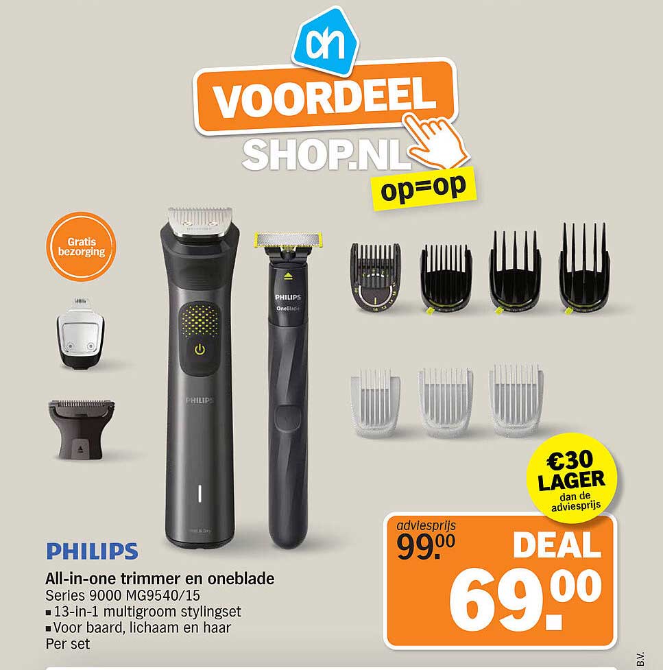 Philips All-In-One Trimmer En Onblade Series 9000 Mg9540/15 Aanbieding ...