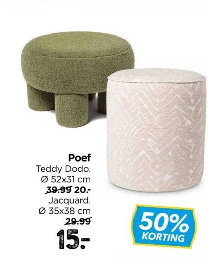 Poef Teddy Dodo. Ø 52X31 Cm Aanbieding bij Xenos - FolderFeest.nl