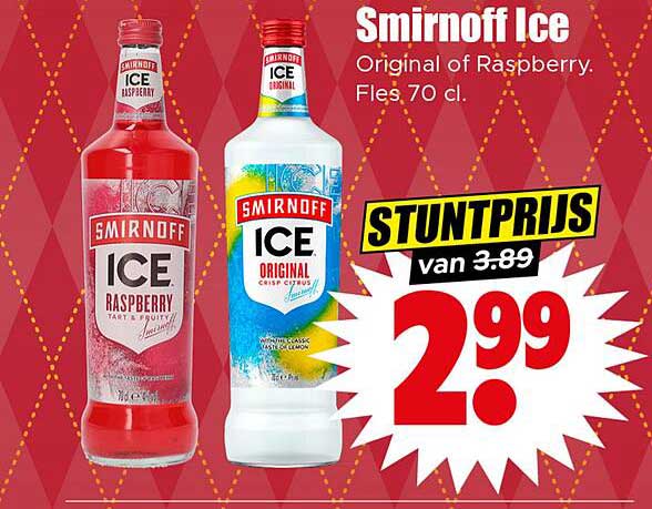 Smirnoff Ice Original Of Raspberry. Fles 70 Cl. Aanbieding bij Dirk ...