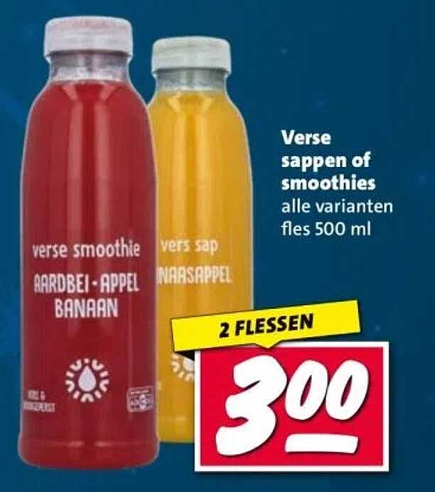 Verse Sappen Of Smoothies Alle Varianten Fles 500 Ml Aanbieding bij ...