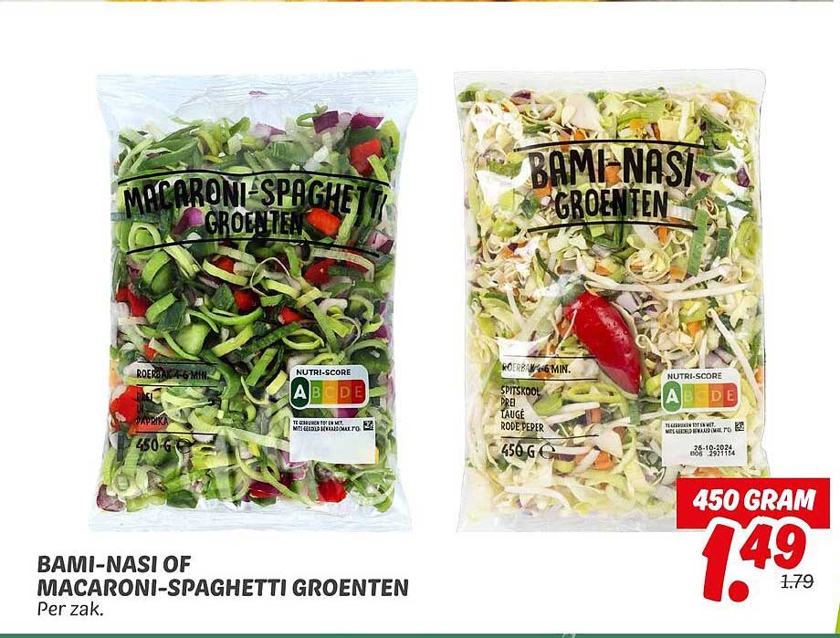 Bami-Nasi Of Macaroni-Spaghetti Groenten Aanbieding bij Dekamarkt ...