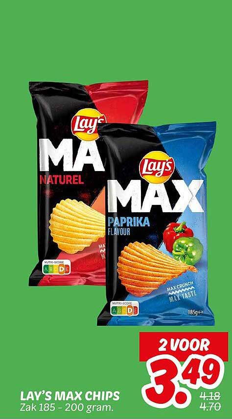 Lay’s Max Chips Aanbieding bij Dekamarkt - FolderFeest.nl