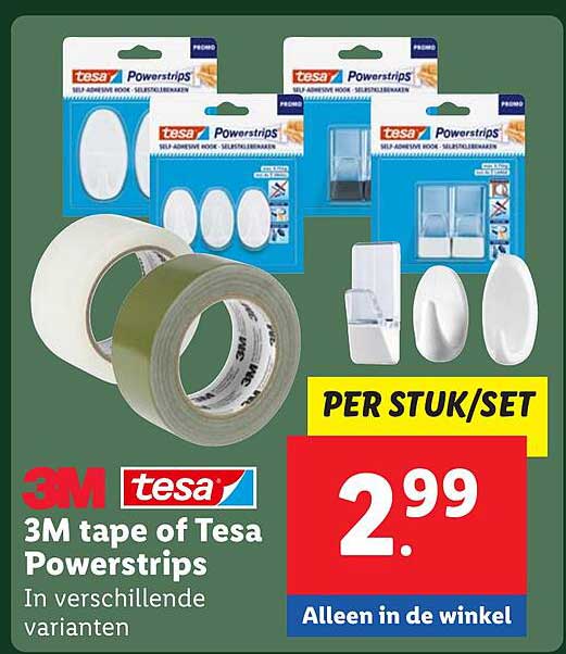 3M Tape Of Tesa Powerstrips Aanbieding bij Lidl - FolderFeest.nl