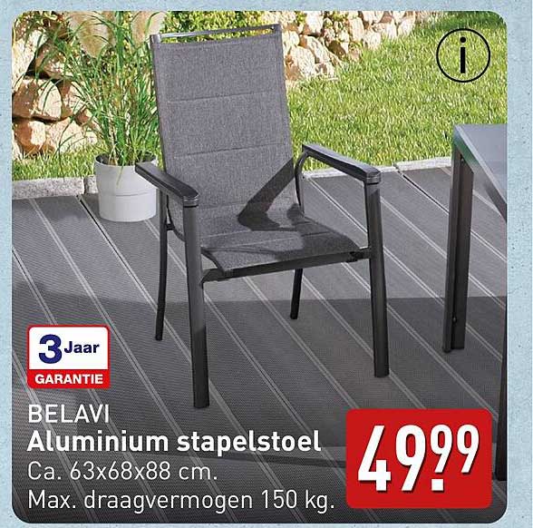 Belavi Aluminium Stapelstoel aanbieding bij ALDI