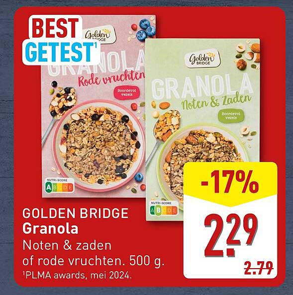Golden Bridge Granola Noten & Zaden Of Rode Vruchten. 500 G. Aanbieding ...