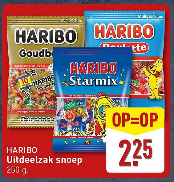 Haribo Uitdeelzak Snoep 250 G. aanbieding bij ALDI