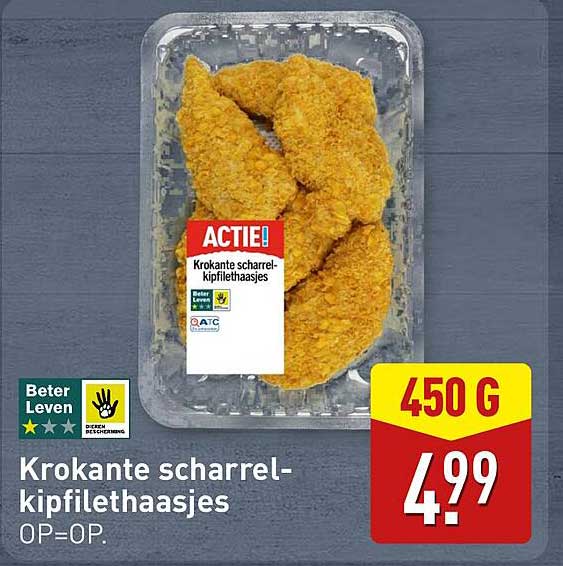 Krokante Scharrel-Kipfilethaasjes Aanbieding bij ALDI - FolderFeest.nl