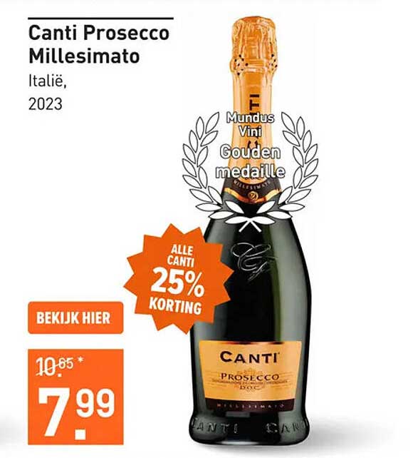 Canti Prosecco Millesimato aanbieding bij Gall & Gall