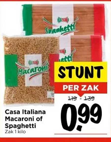 Casa Italiana Macaroni Of Spaghetti aanbieding bij Vomar