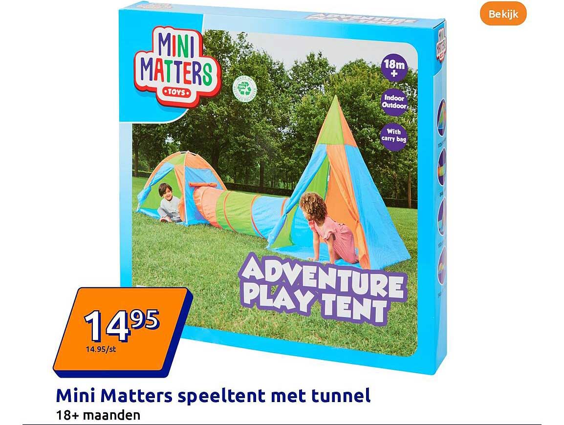 Mini Matters Speeltent Met Tunnel Aanbieding bij Action - FolderFeest.nl