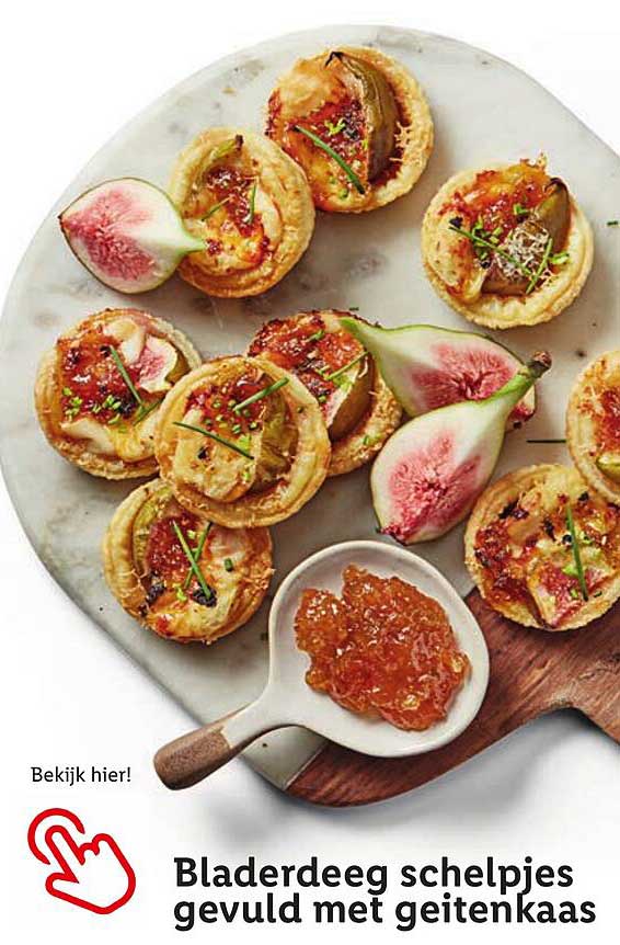 Bladerdeeg Schelpjes Gevuld Met Geitenkaas aanbieding bij Lidl