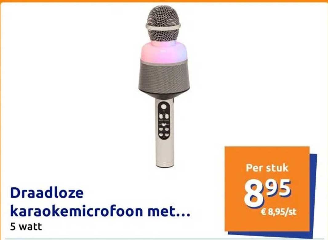 Draadloze Karaoke Microfoon Met... Aanbieding bij Action - FolderFeest.nl